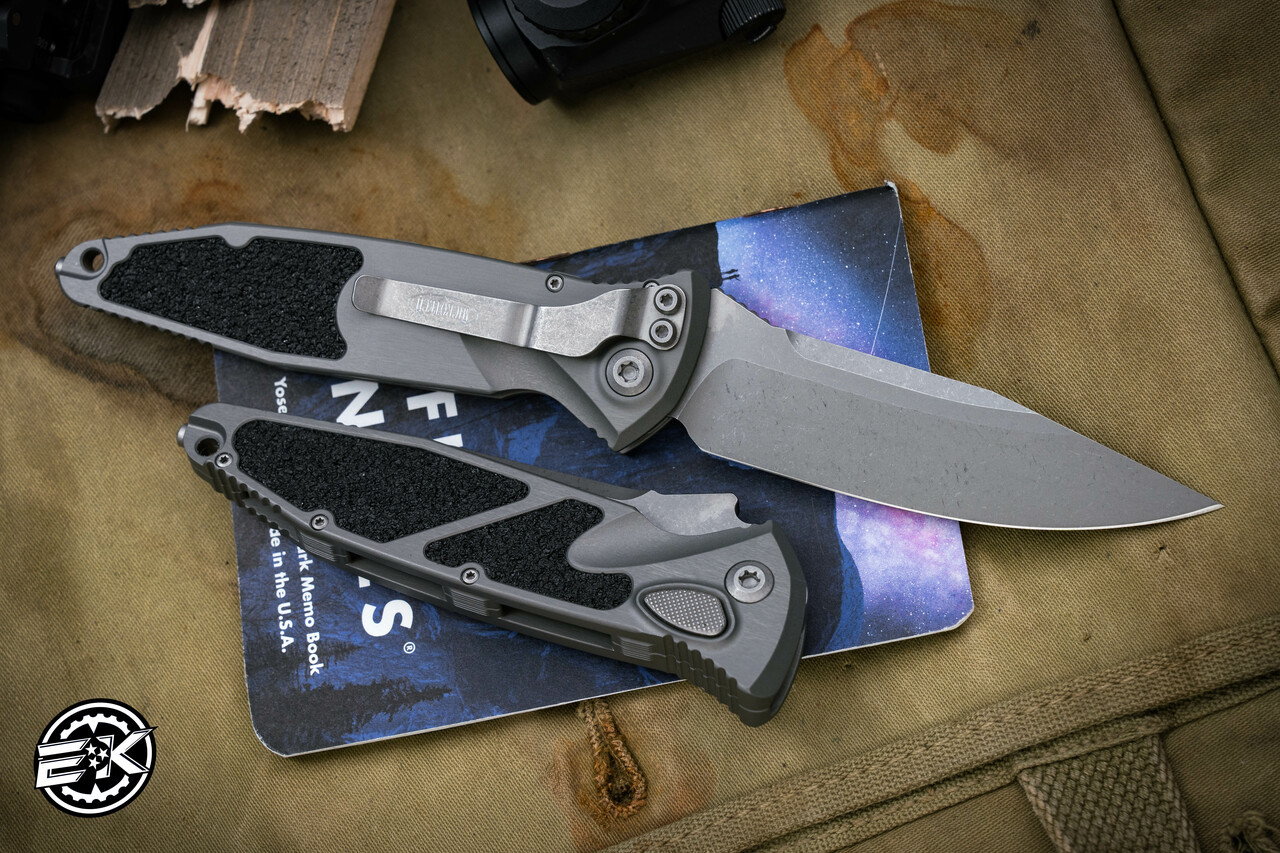 Microtech Socom Elite Automatic Folding Knife Natural Clear Gray 4