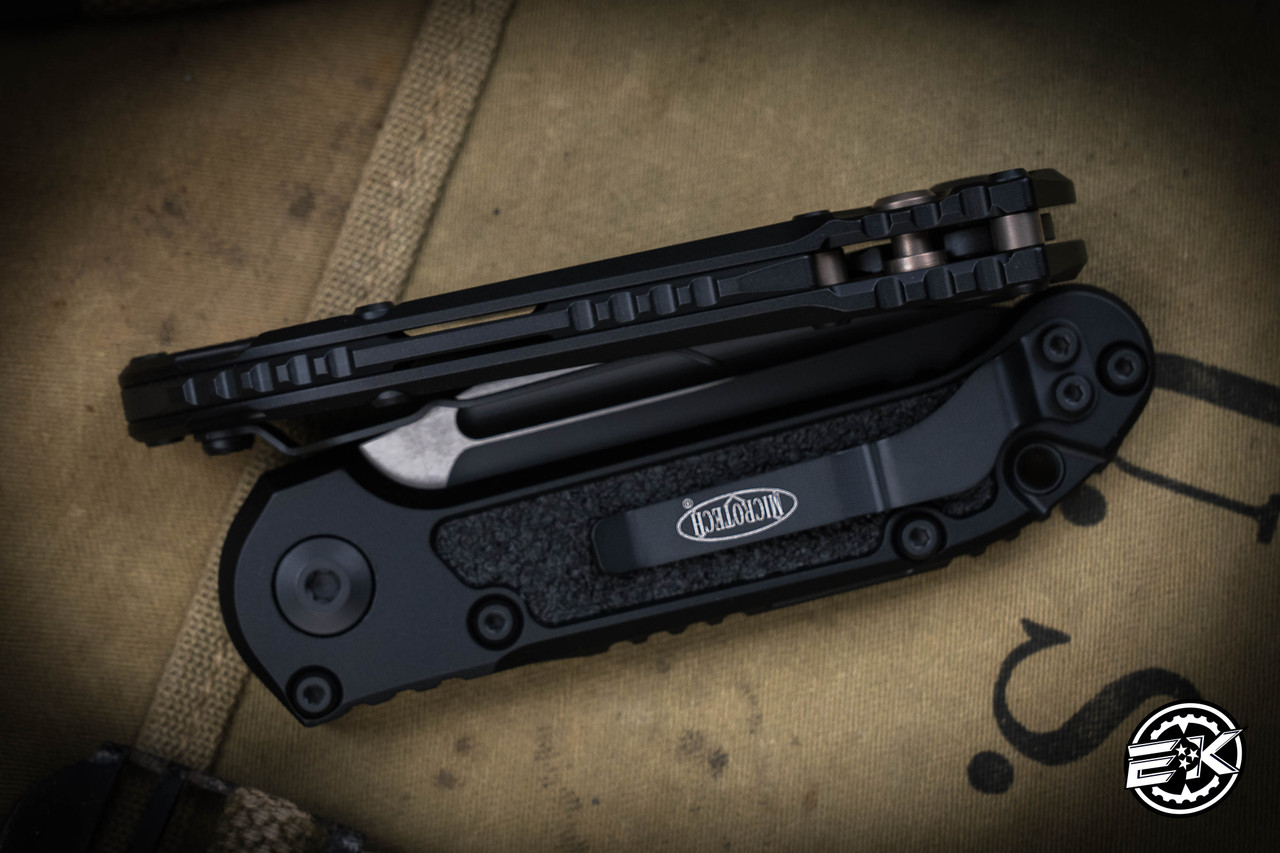 Microtech LUDT Gen III Automatic Folding Knife Black 3.4" M390 Drop ...