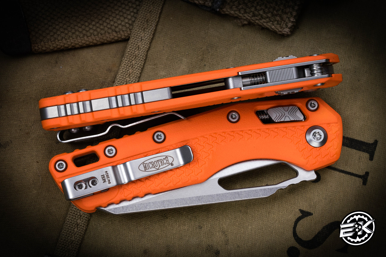 Microtech Standard Issue Msi Ram Lok Manual Folding Knife Orange 385