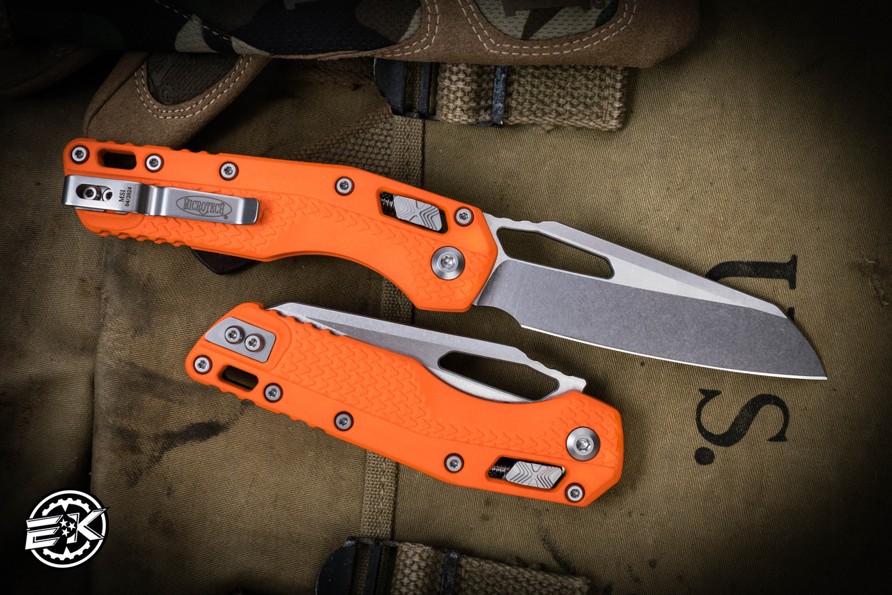 Microtech Standard Issue Msi Ram Lok Manual Folding Knife Orange 385