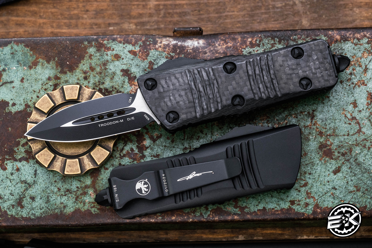 Microtech Troodon Mini Otf Automatic Knife Carbon Fiber 19 Dagger