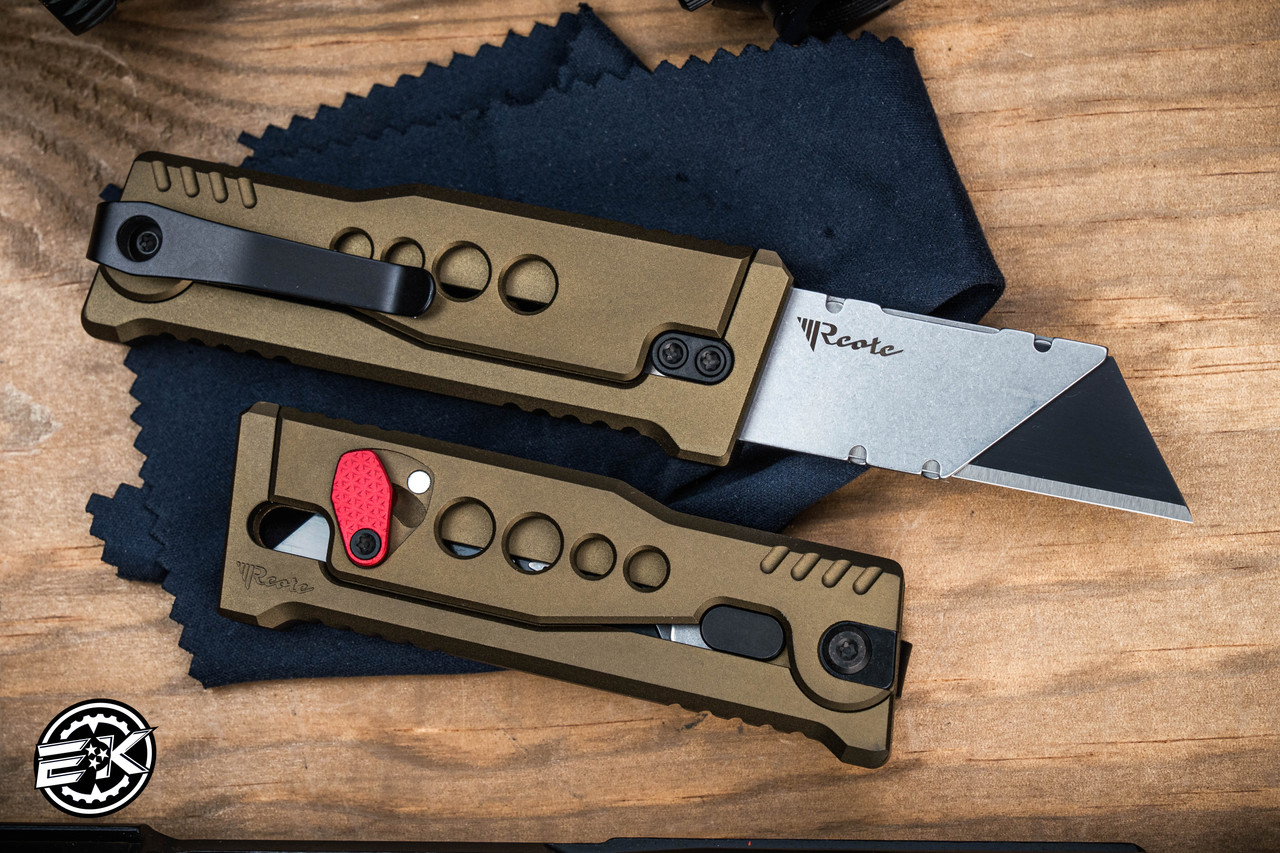 Reate EXO-U Gravity Knife Bronze Speedhole Aluminum 2.3" Utility Blade