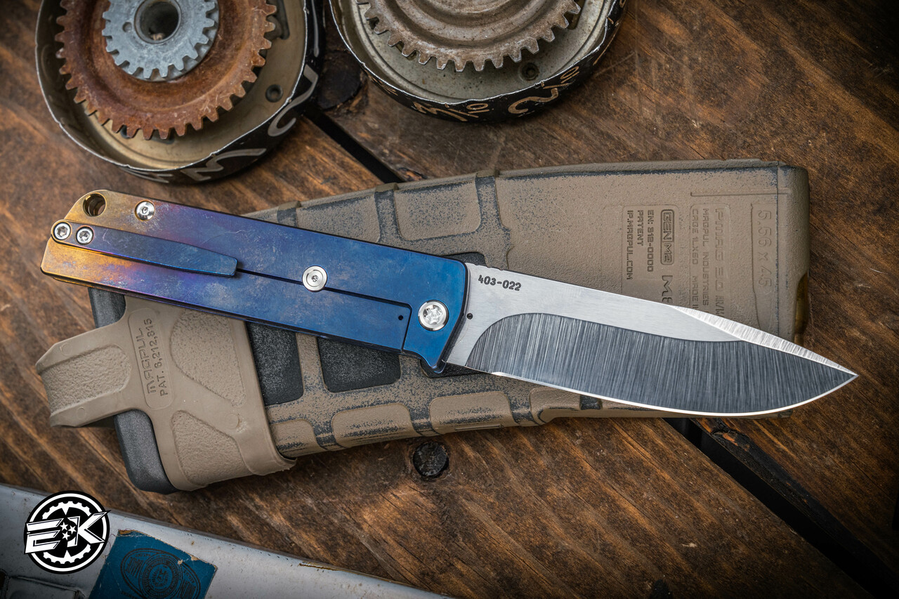 Medford Antik Front Flipper Folding Knife Blue-Violet-Bronze Fade ...