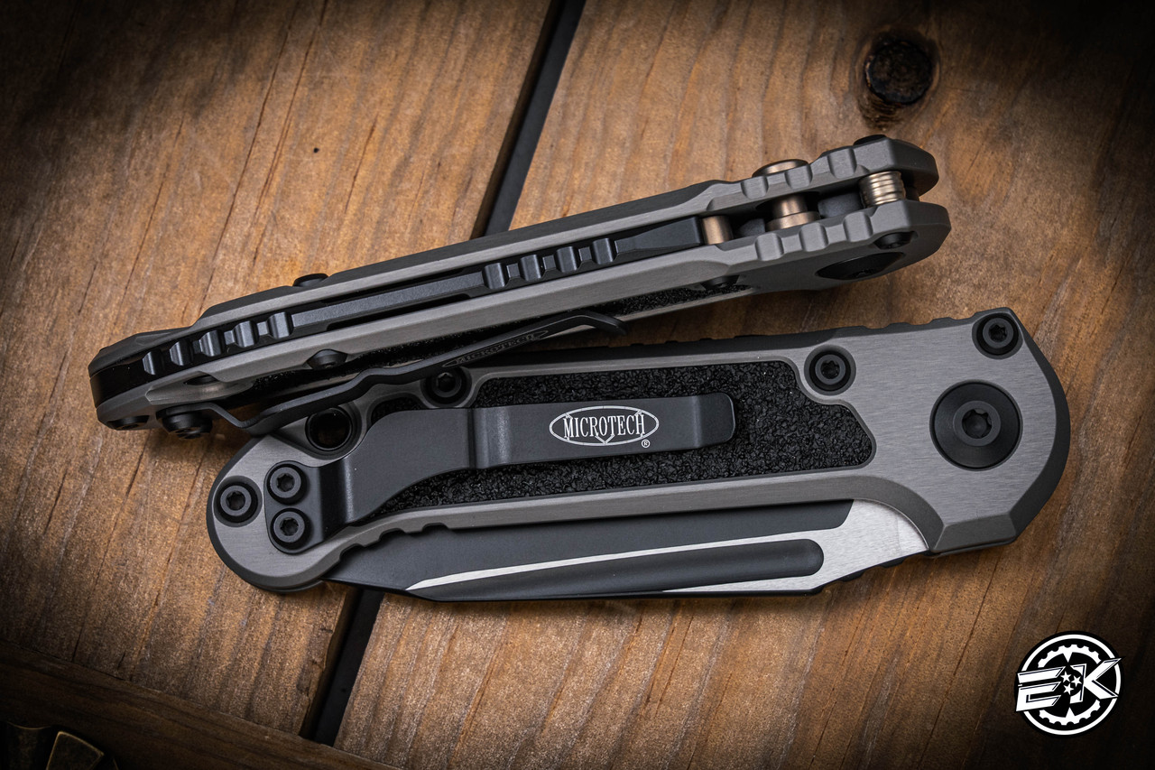 Microtech LUDT Gen III Automatic Folding Knife Aluminum Natural Clear ...