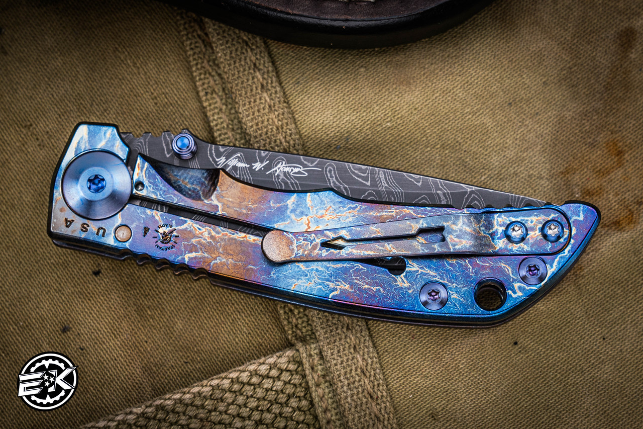 Spartan Blades Custom Harsey Folder Knife Storm Watch Titanium 3.25 ...