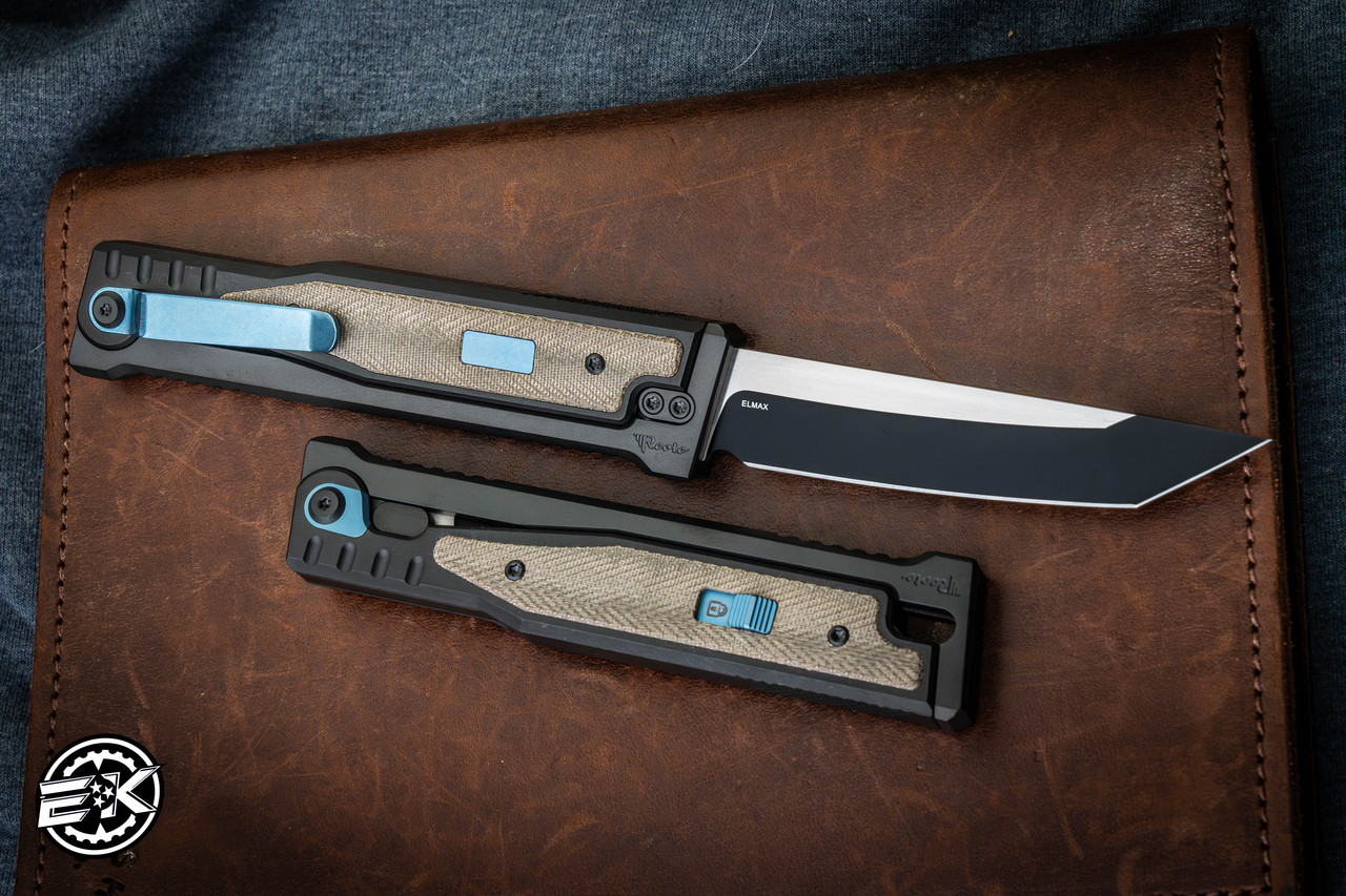 Reate EXO Gravity Knife PVD Titanium/Twill Green Micarta 3.75" Tanto ...