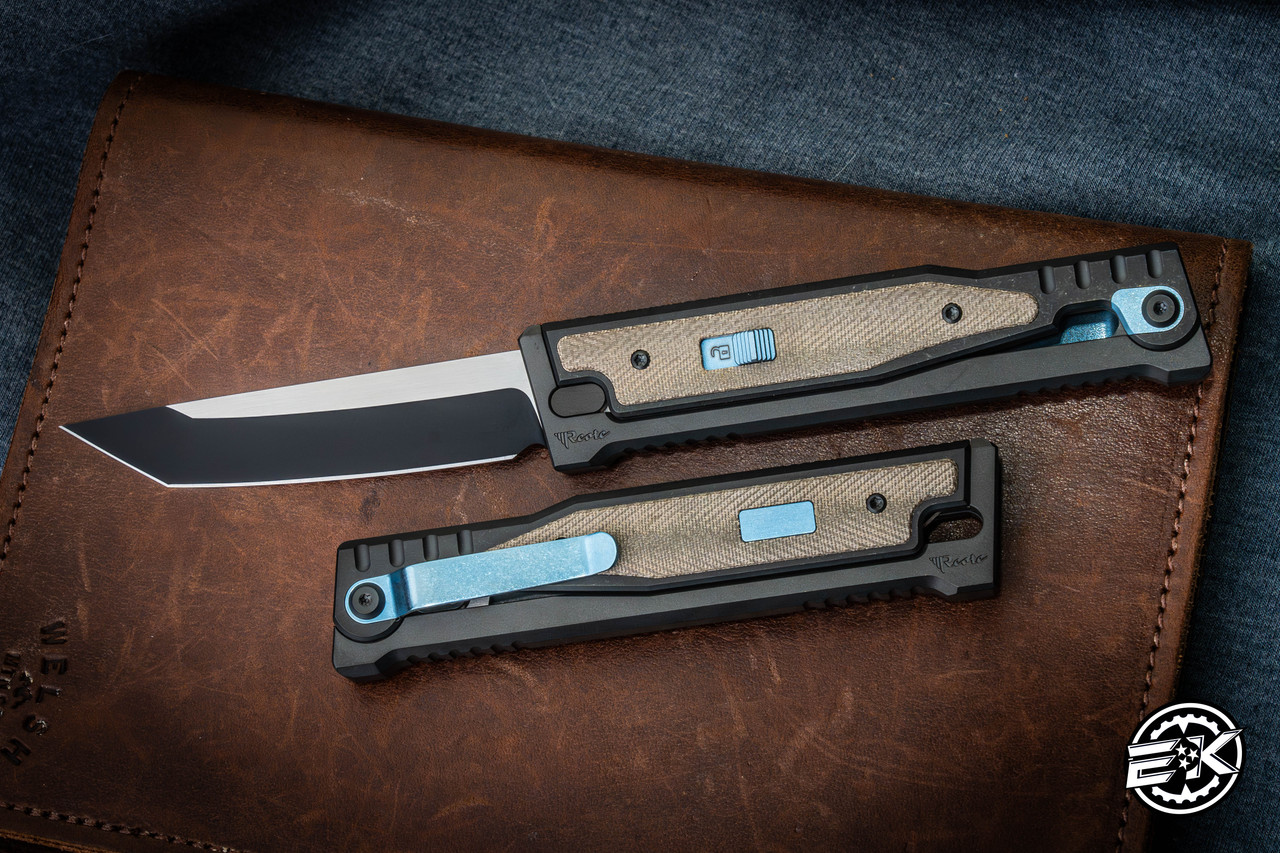 Reate EXO Gravity Knife PVD Titanium/Twill Green Micarta 3.75" Tanto ...