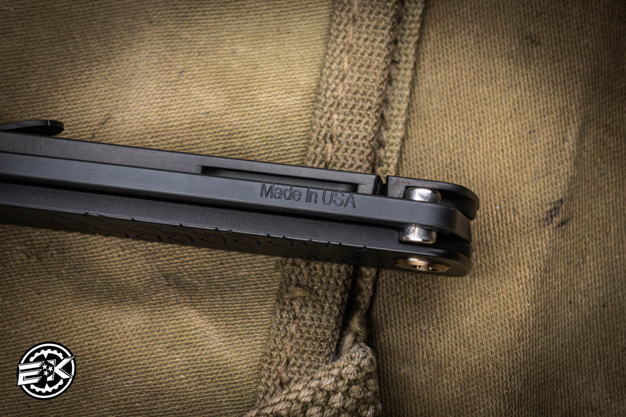 Medford M-48 Folding Flipper Knife Black Aluminum/DLC Titanium 3.9" Drop Point DLC