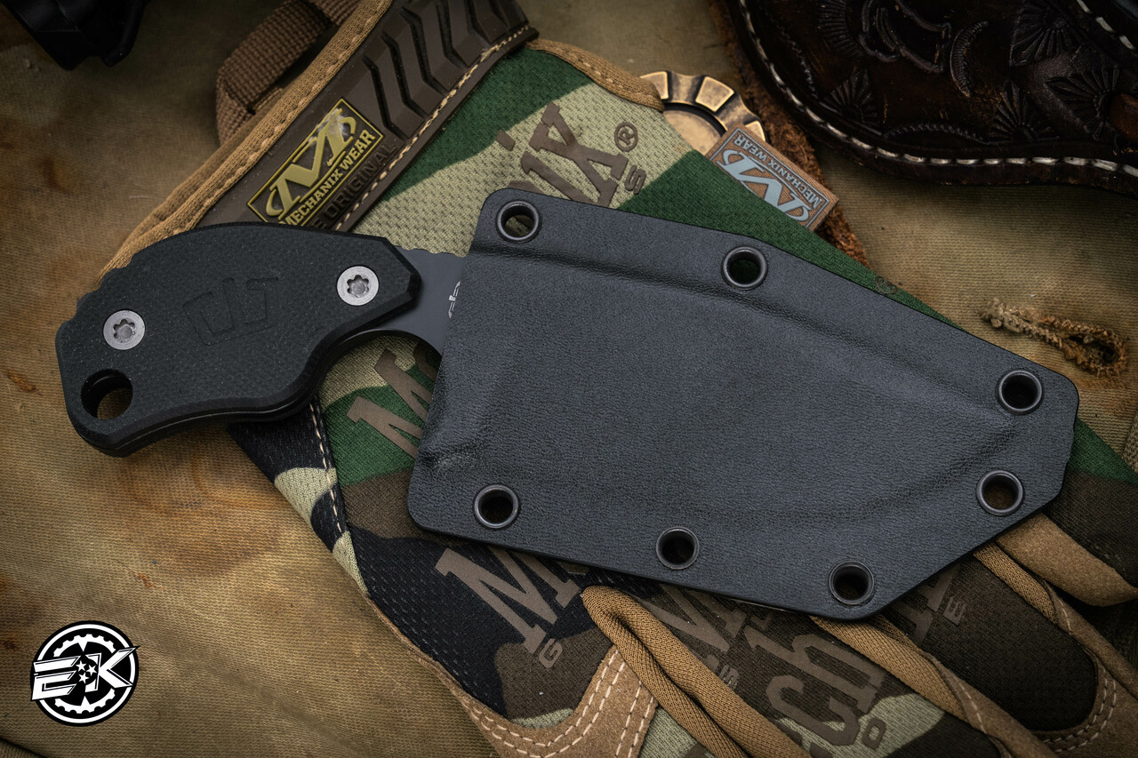 Blackside Customs/Strider Knives SLCC Fixed Blade Knife Black G10 3.75 ...