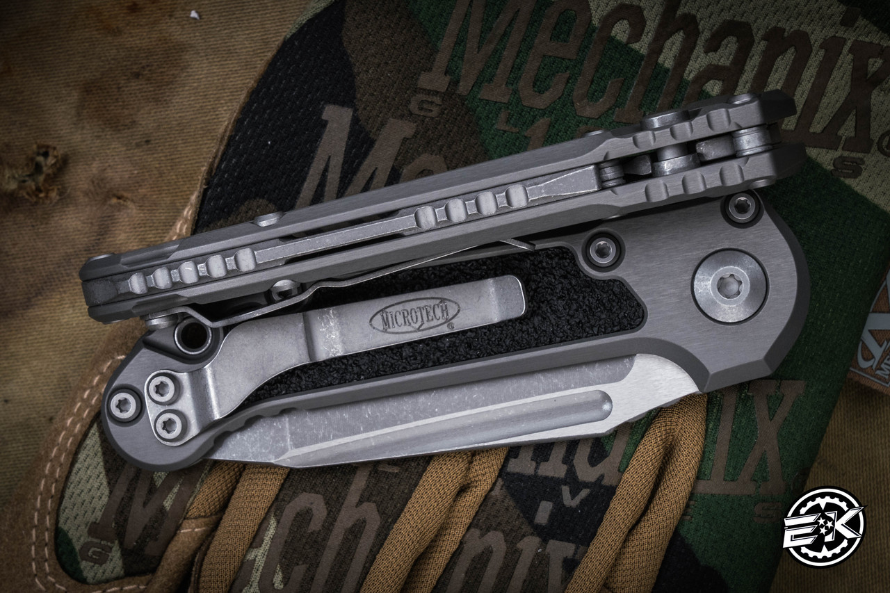 Microtech LUDT Automatic Folding Knife Natural Gray 3.4" M390 Tanto ...