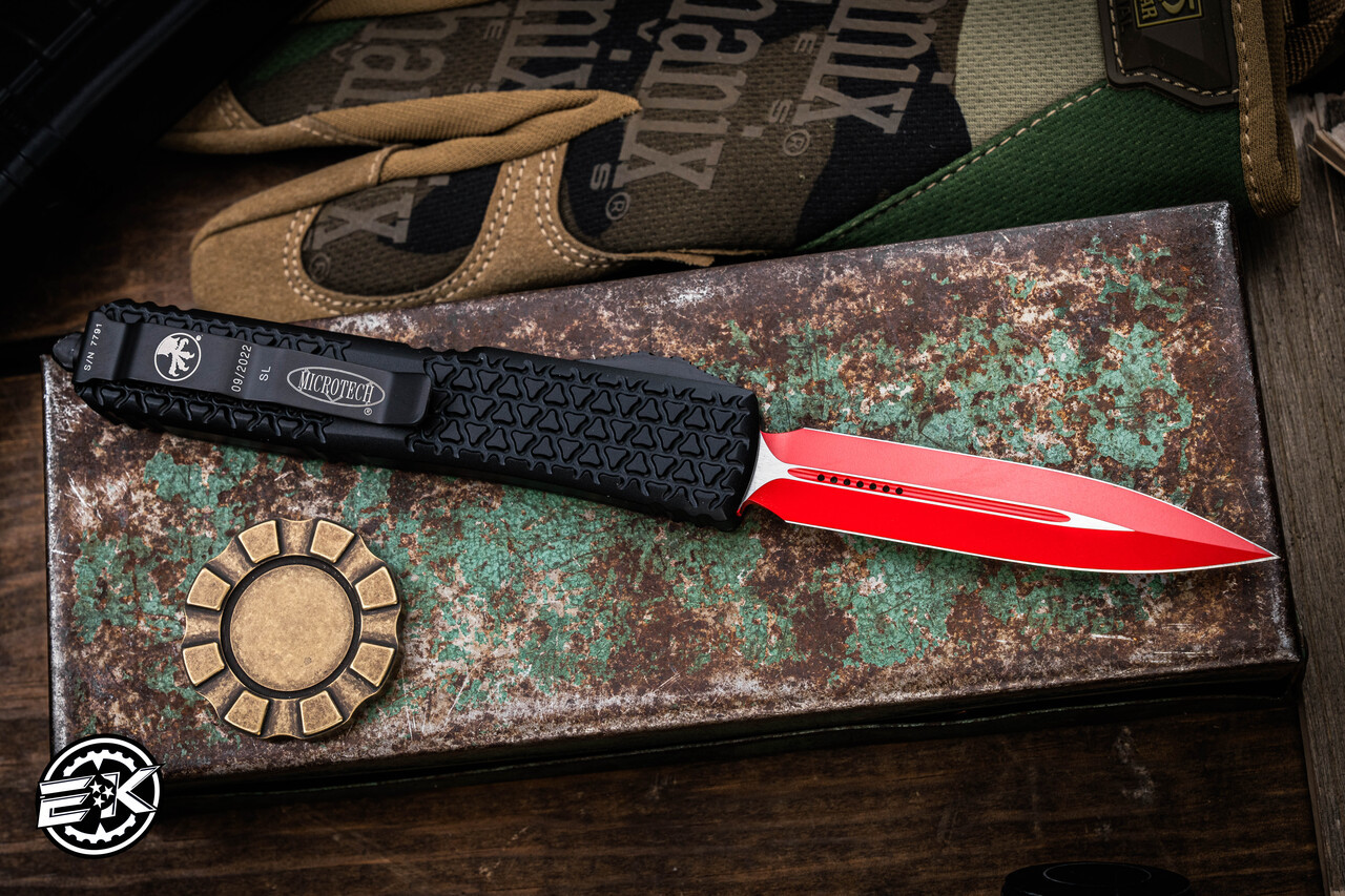 PREOWNED-Microtech "Sith Lord" Ultratech OTF 3.4" Red Dagger 122-1SL