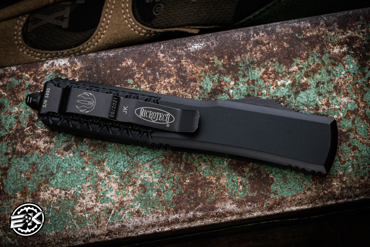 Preowned Microtech Jedi Knight Ultratech Otf Knife 34 Blue Dagger