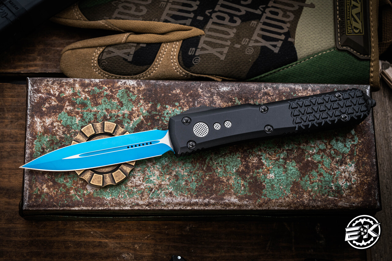 Preowned Microtech Jedi Knight Ultratech Otf Knife 34 Blue Dagger