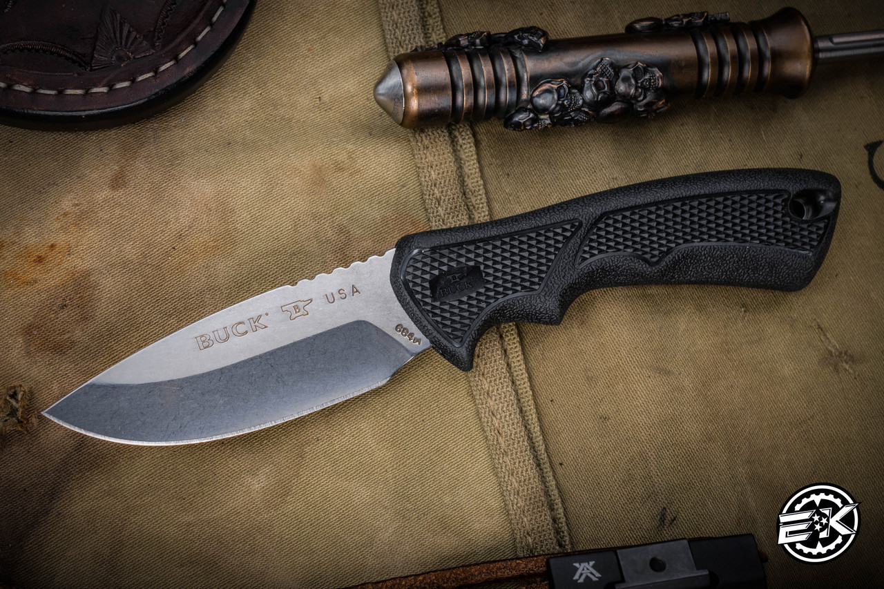 Buck BuckLite Max II Small Fixed Blade Knife Black 3.25" Stonewash 0684BKS