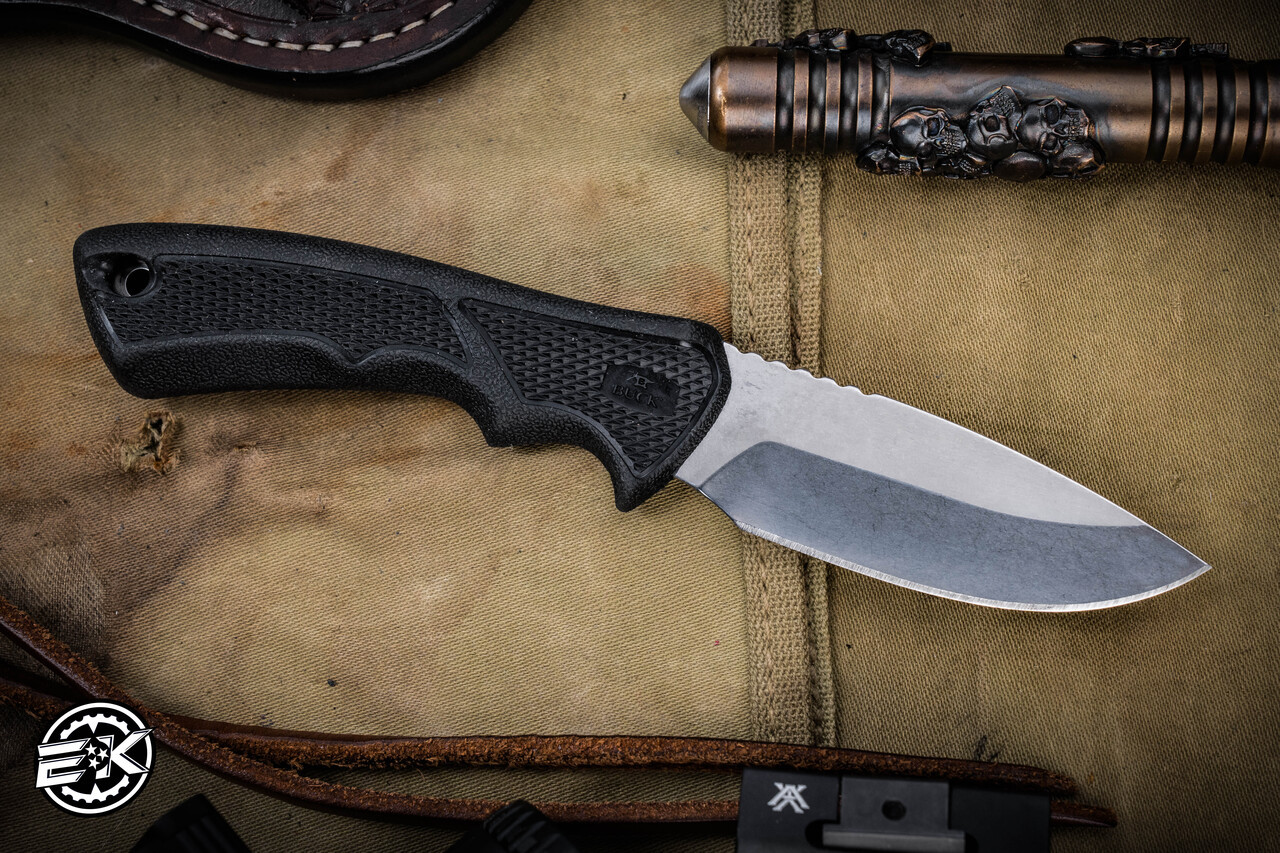 Buck BuckLite Max II Small Fixed Blade Knife Black 3.25" Stonewash 0684BKS