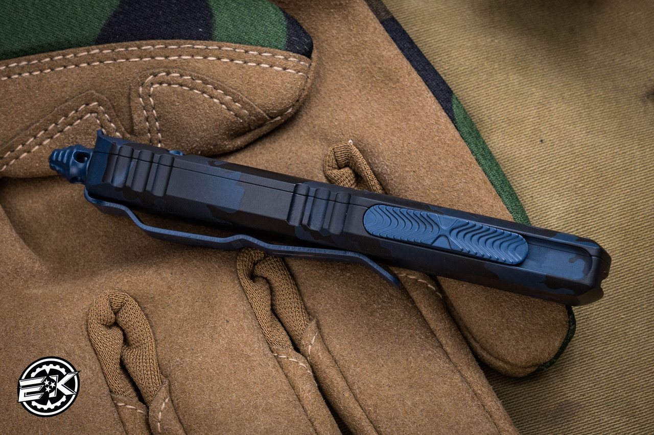 #2 Microtech UTX-85 Navy Camo OTF Automatic Knife 3" Black Drop Point ...