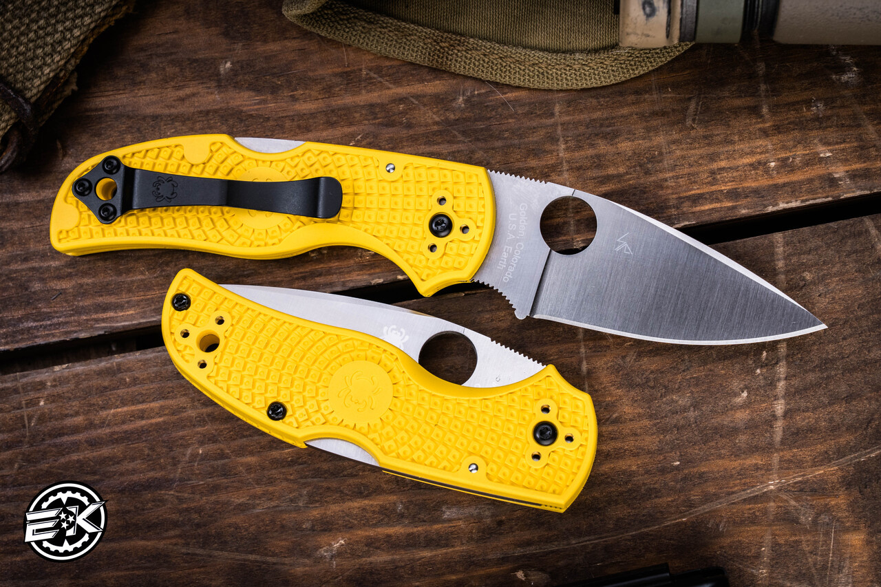 Spyderco Native 5 Salt Lockback Knife Yellow FRN 3" MagnaCut Satin C41PYL5