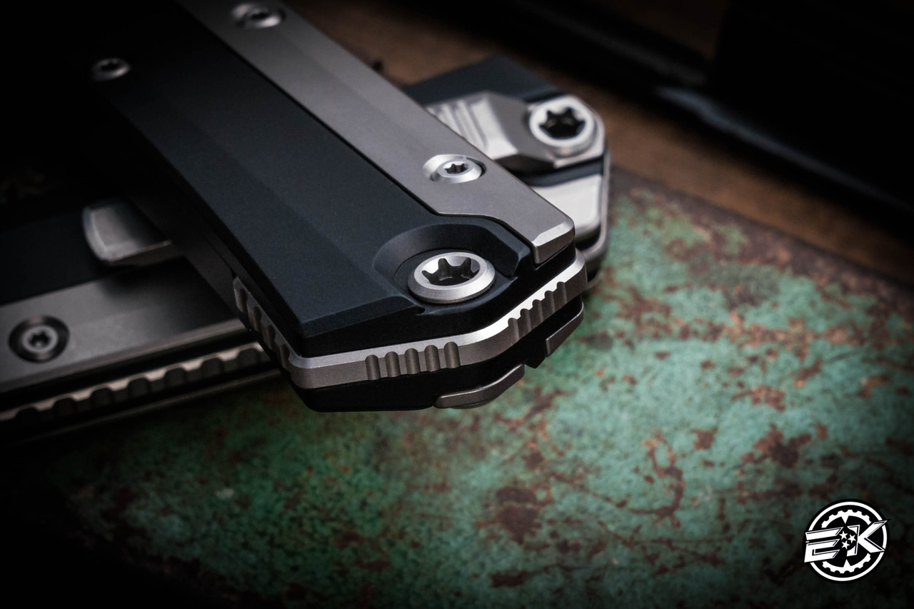 Microtech Glykon OTF Knife Aluminum/Titanium 3.75" Tanto Stonewash 185-10