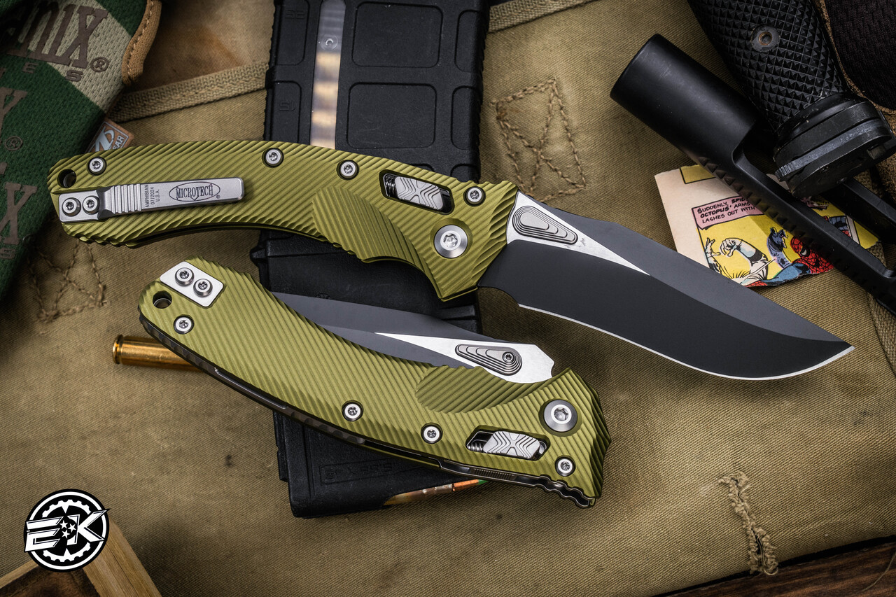 Microtech Amphibian Ram Lok Folding Knife Fluted Od Green Aluminum 39