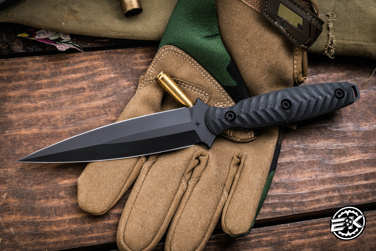 Toor Knives Specter Fixed Blade Knife Socom Black G10 4.75" Dagger
