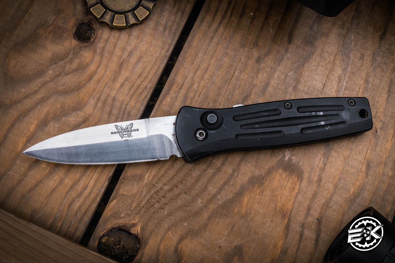 PREOWNED-Benchmade Pardue Stimulus Automatic Black Aluminum 3" Satin 3551