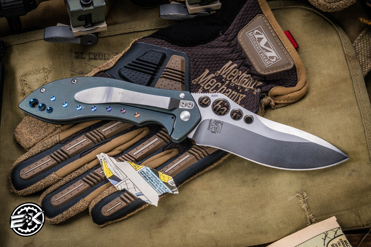 Preowned-Rare Benchmade 630 Skirmish Frame Lock Knife Titanium 4.3" Satin