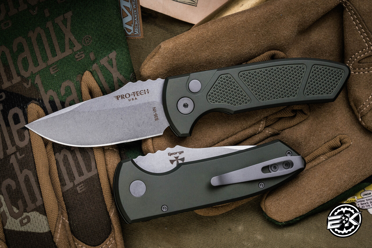 Protech Sbr Short Bladed Rockeye Automatic Knife Textured Green 25