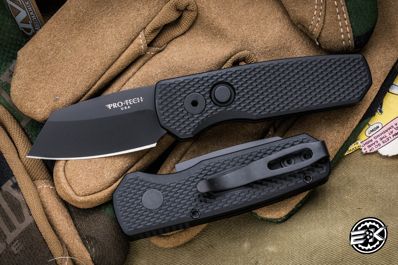 ProTech Runt 5 Automatic Folding Knife Black Texture 1.9" MagnaCut DLC ...
