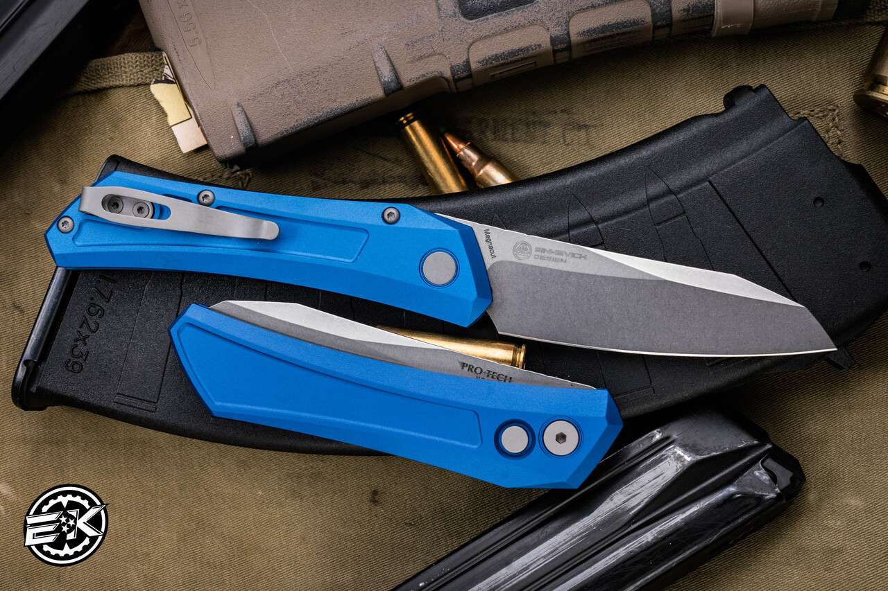 ProTech Sinkevich Oligarch Automatic Blue Aluminum Folding Knife 3.25 ...