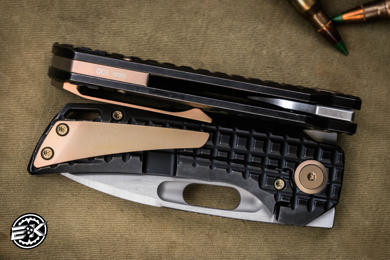 EMP EDC Nymble Folding Knife Blackwashed Frag Titanium Framelock Bronze ...