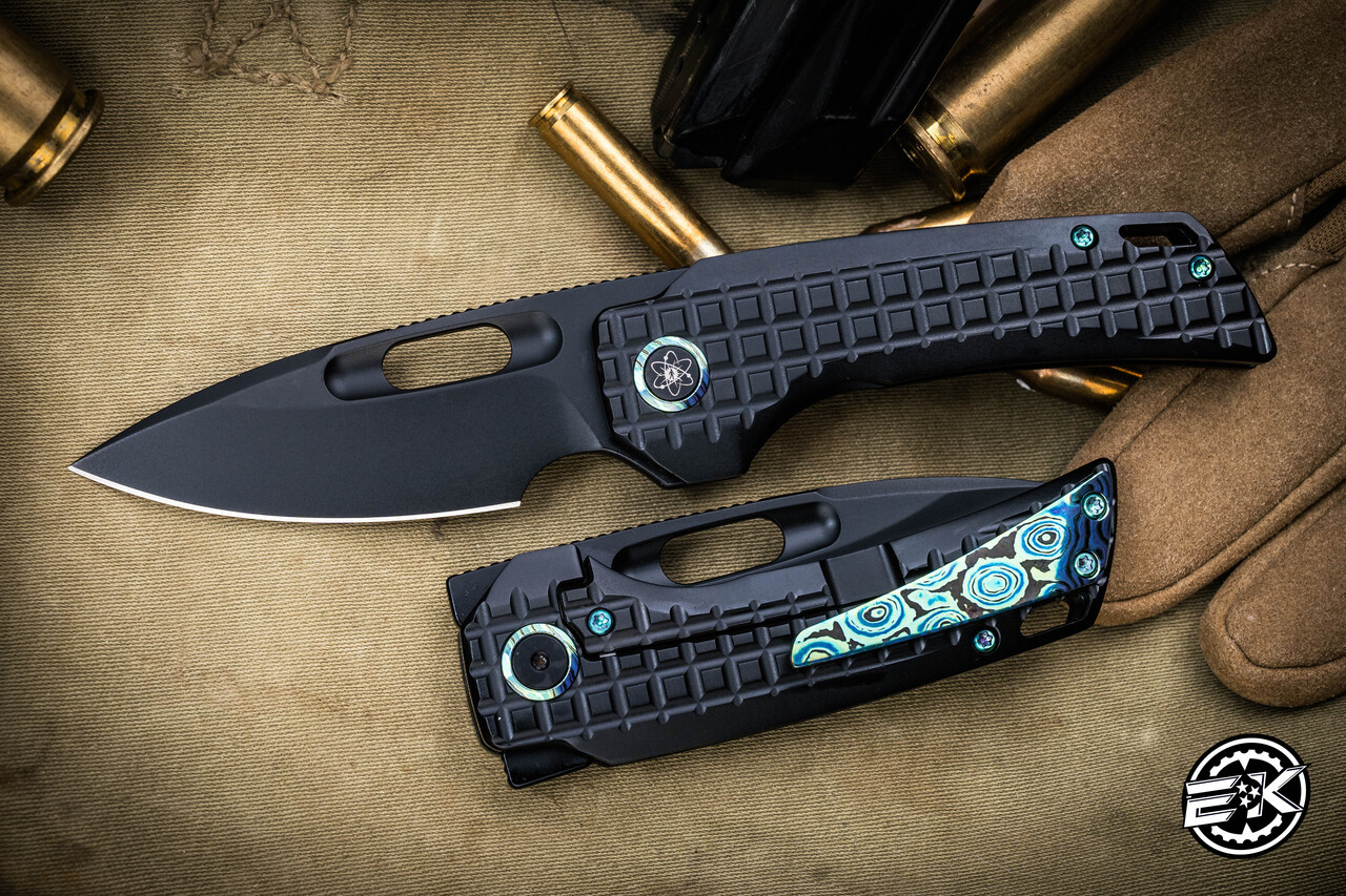 EMP EDC Nymble Folding Knife Black Frag Titanium Framelock Green ...