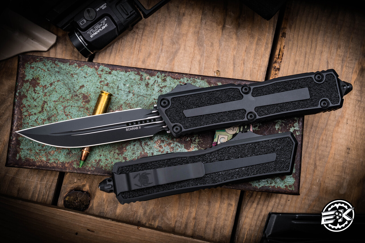 Microtech Scarab II D/E-S Gen III OTF Automatic Knife 4" Double Edge ...