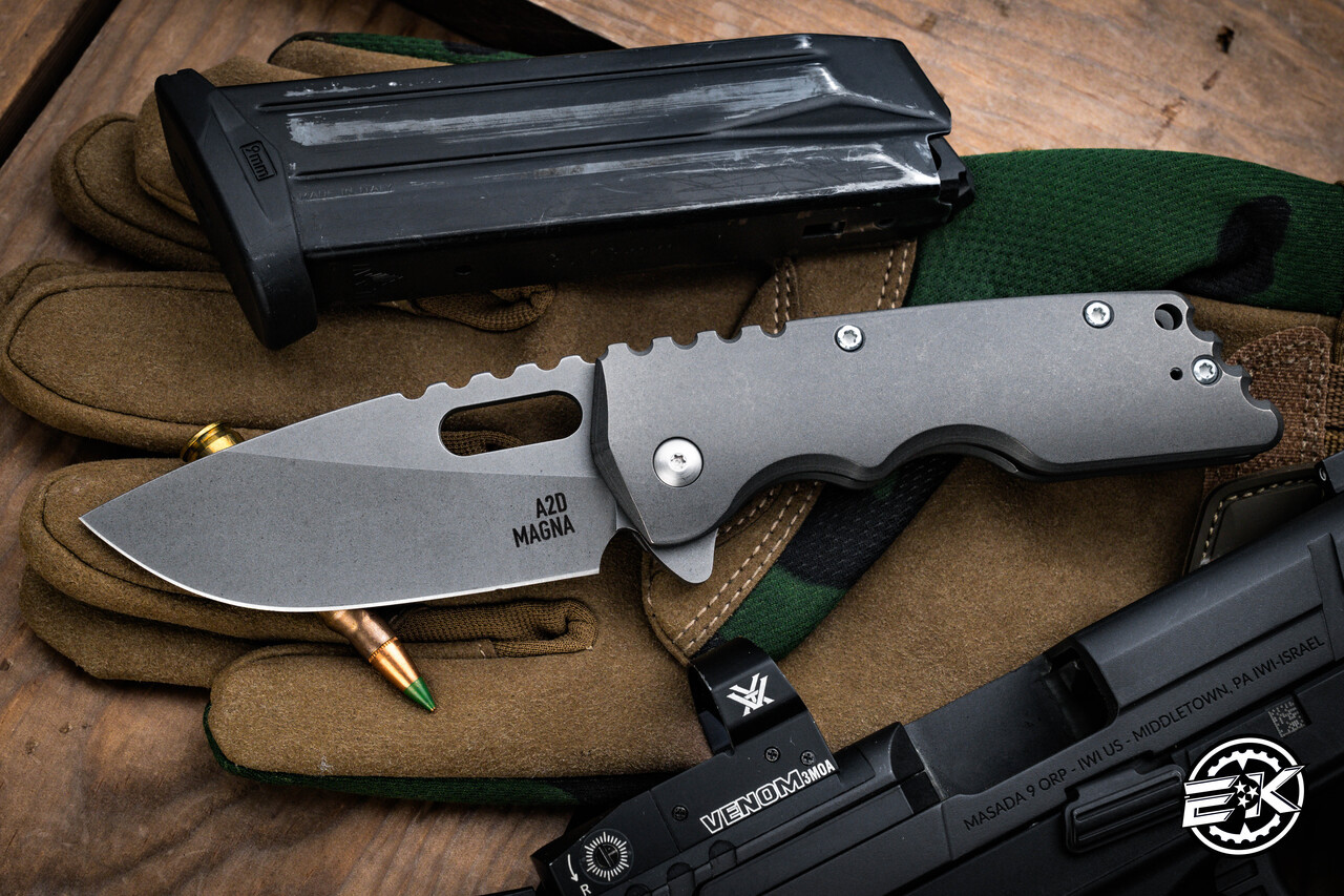 A2D Attn2Detail Mark 2 Medium Titanium Small Batch #4 of 6 3.25" Drop Point