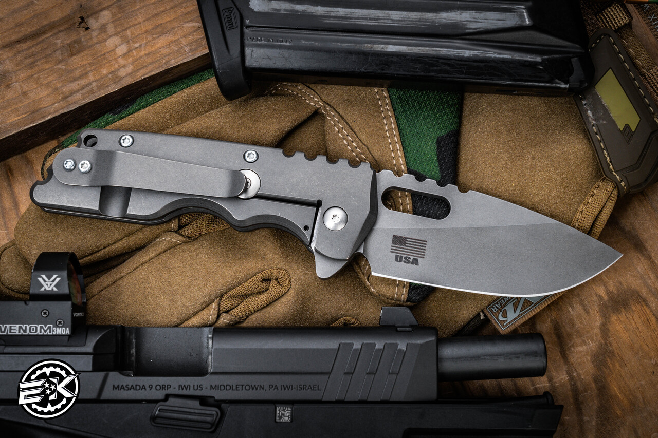 A2D Attn2Detail Mark 2 Medium Titanium Small Batch #4 of 6 3.25" Drop Point