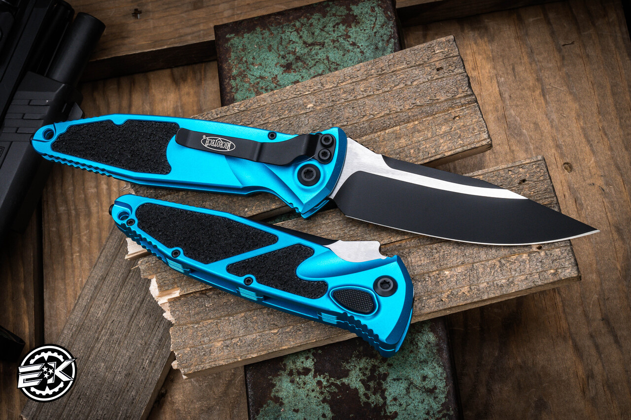 Microtech Socom Elite Automatic Folding Knife Turquoise 4 Clip Point