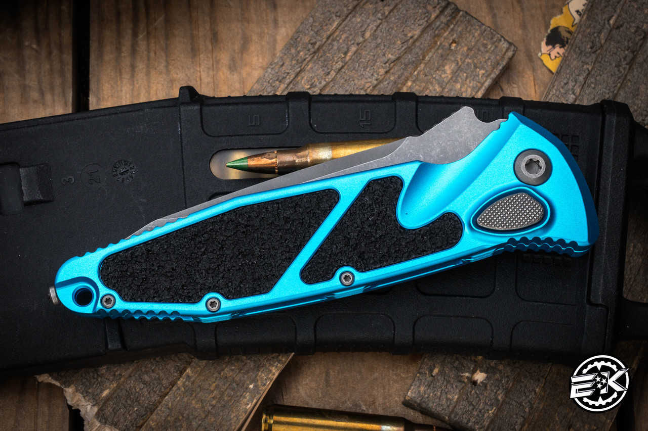 Microtech Socom Elite Automatic Folding Knife Turquoise 4 Tanto
