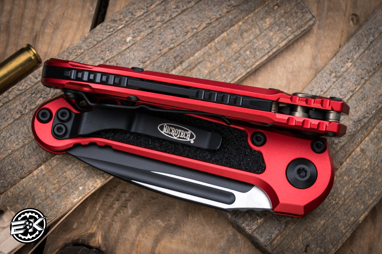 Microtech Ludt Gen Iii Automatic Folding Knife Red 34 Drop Point