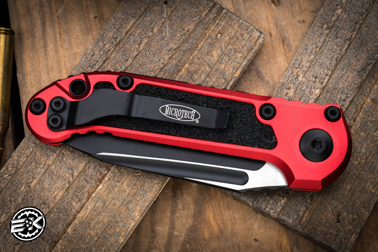 Microtech Ludt Gen Iii Automatic Folding Knife Red 34 Tanto Black