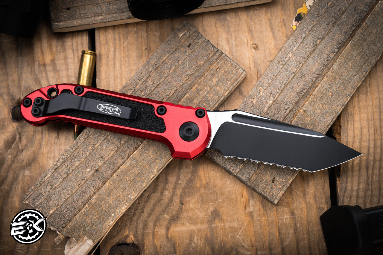 Microtech Ludt Gen Iii Automatic Folding Knife Red 34 Tanto Black