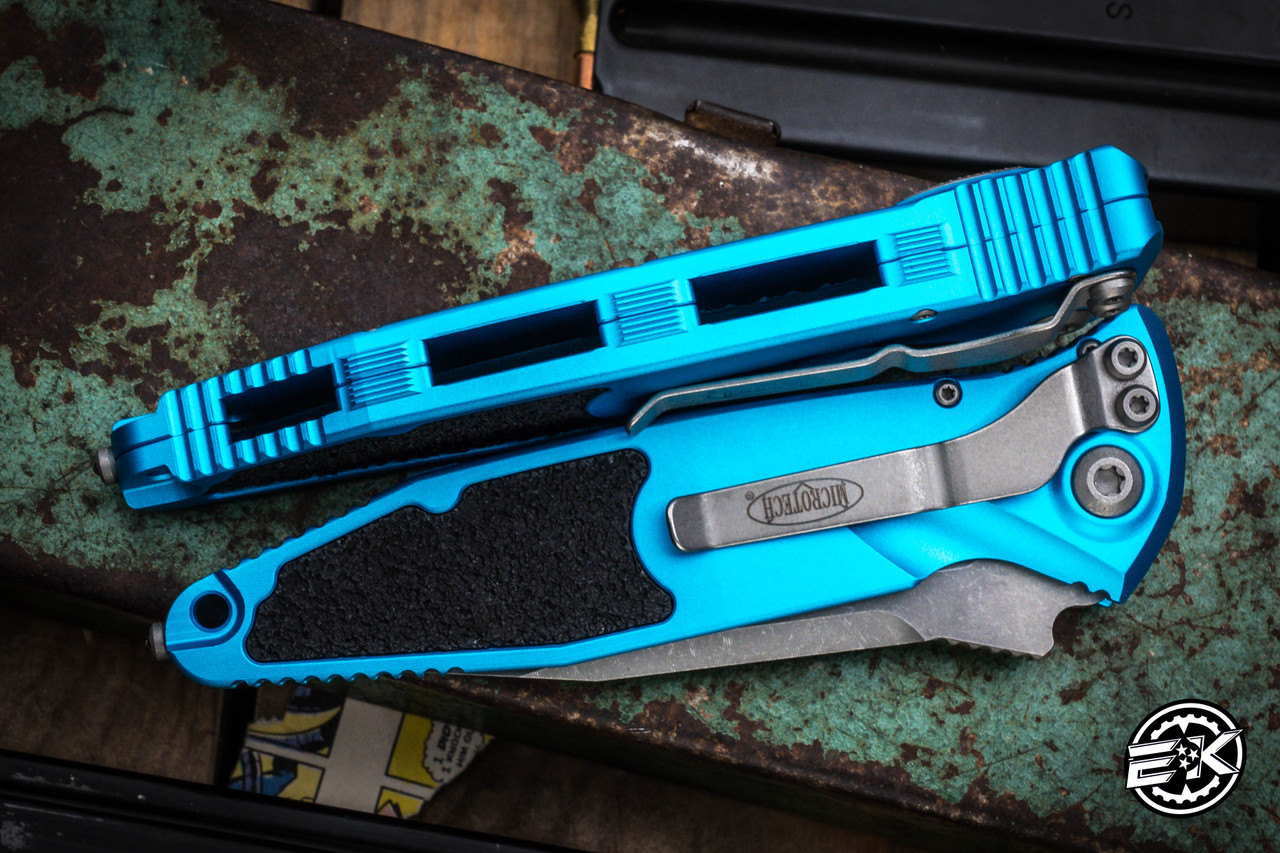 Microtech Socom Elite Auto Folding Knife Turquoise 4 Clip Point