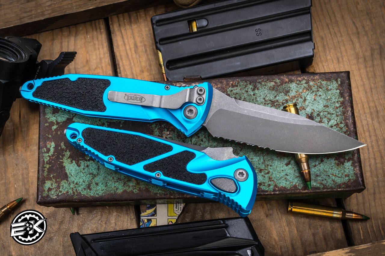 Microtech Socom Elite Auto Folding Knife Turquoise 4" Drop Point ...