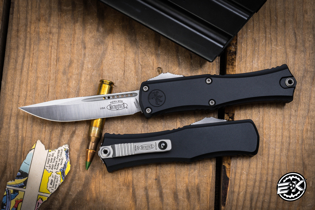 Microtech Hera II Mini OTF Automatic Knife 3" Drop Point Satin 1703M-4