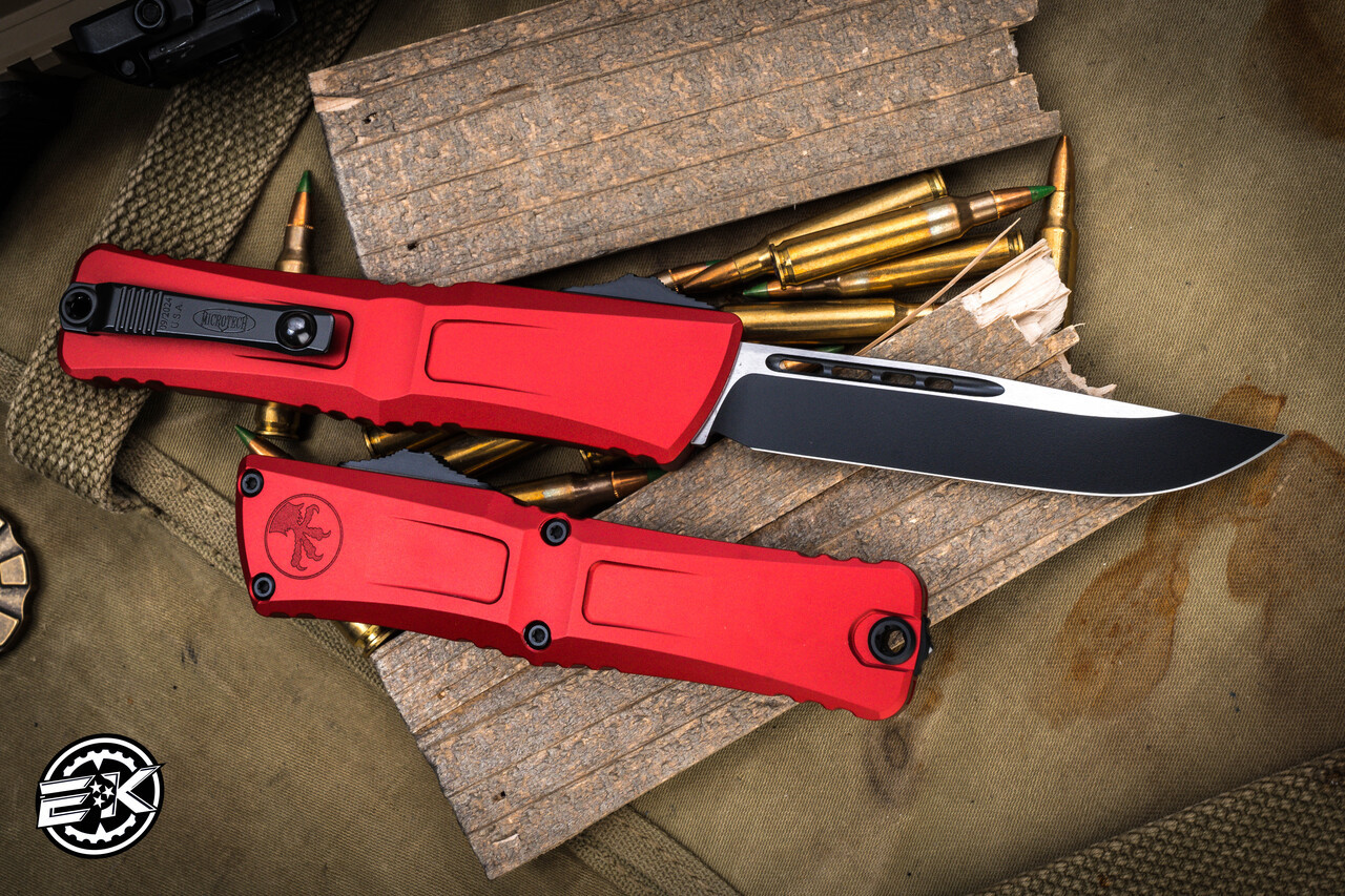 Microtech Combat Troodon Gen Iii Otf Automatic Knife Red 4 Drop Point