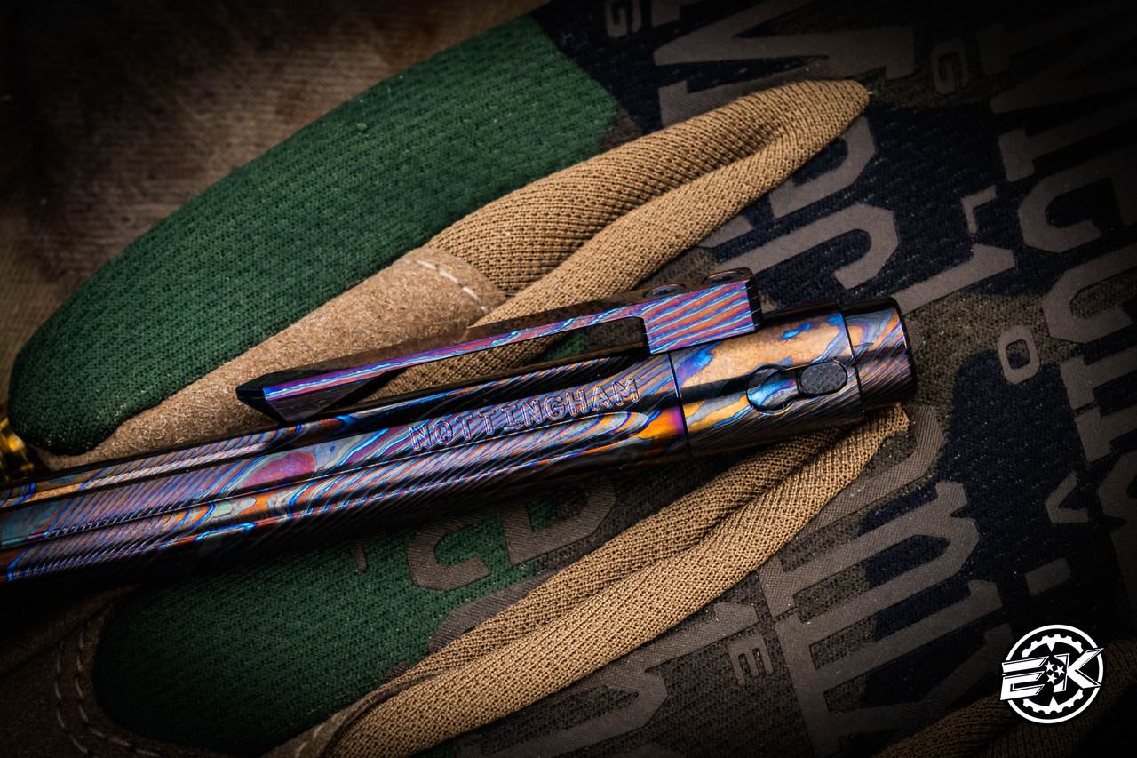 Nottingham Tactical Tibutton ZircuTi Full Straight Flute Pen 5" Parker ...