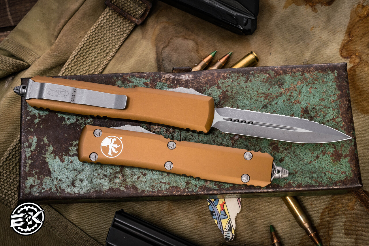 Microtech Ultratech Otf Automatic Knife Tan 34 Dagger Apocalyptic