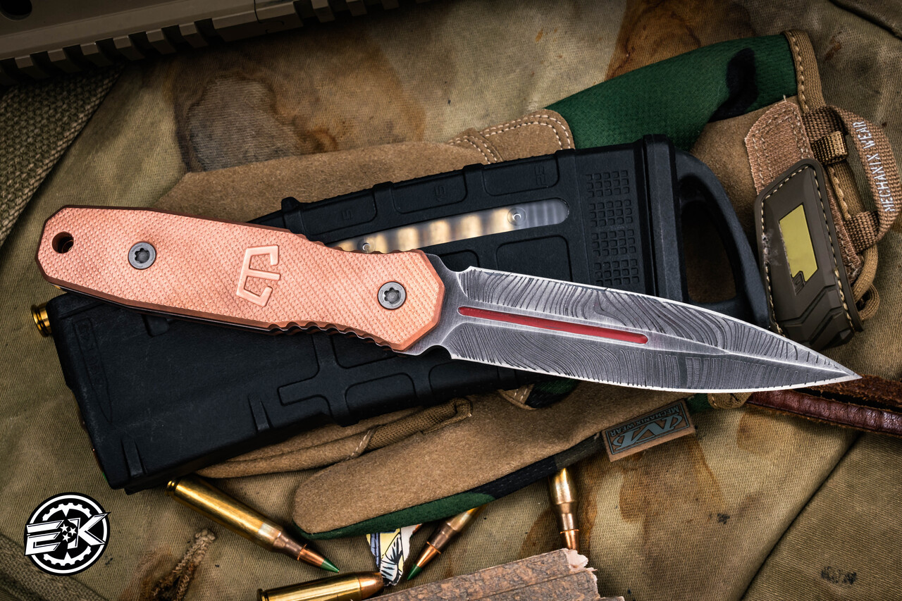 Blackside Customs Phase 7 SDM Fixed Blade Knife Copper 4.5" MagnaCut ...
