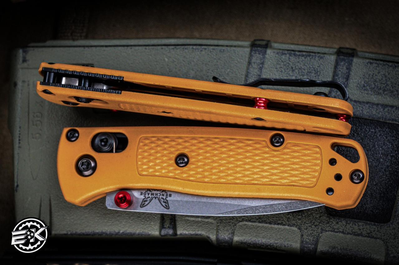 Benchmade Limited Mini Bugout AXIS Lock Knife Daybreak Yellow 2.8" S30V ...