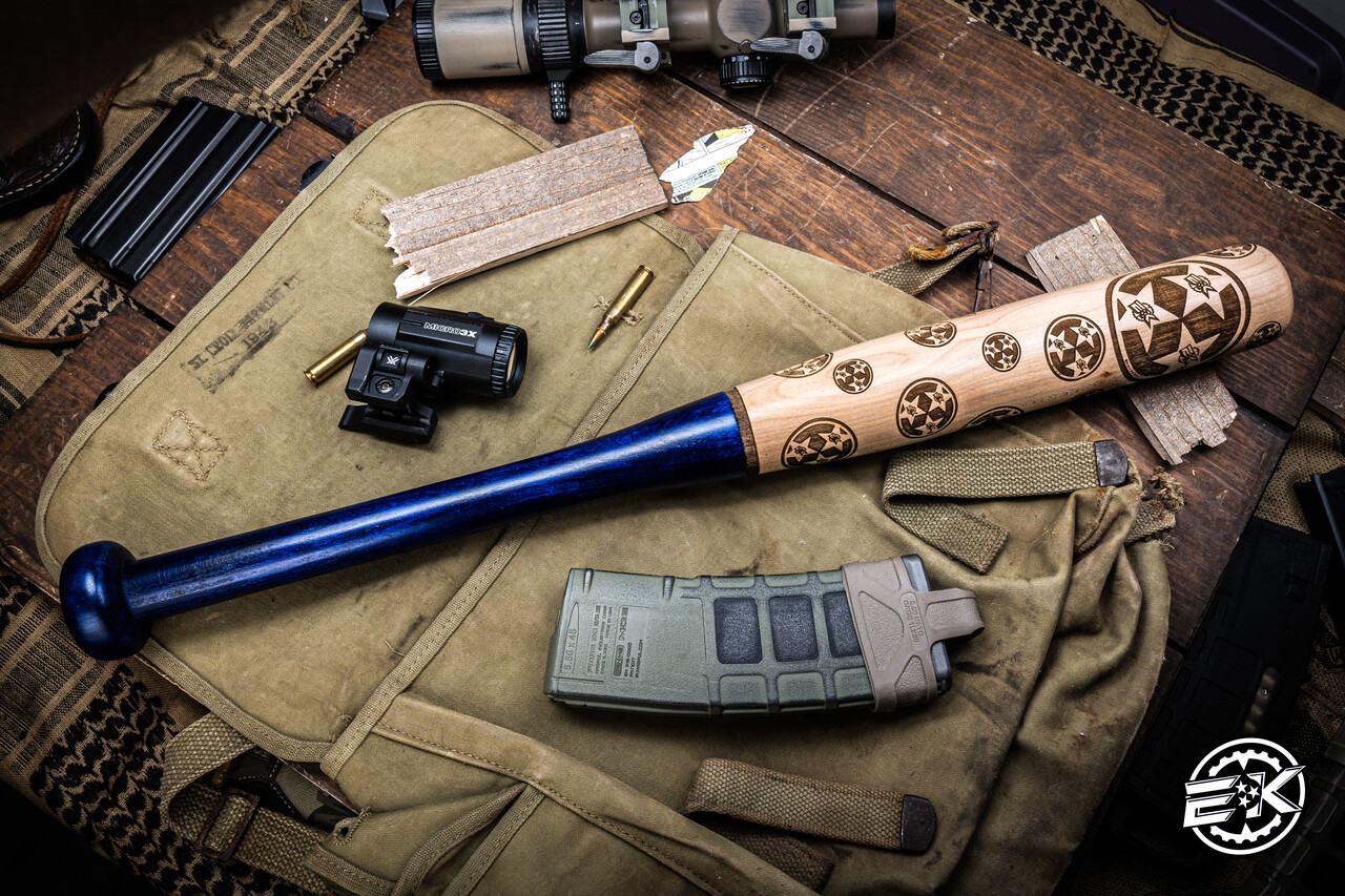 RMJ Tactical Angry Steve EK Tri-Star Natural-Blue Hard Maple Bat 24 ...