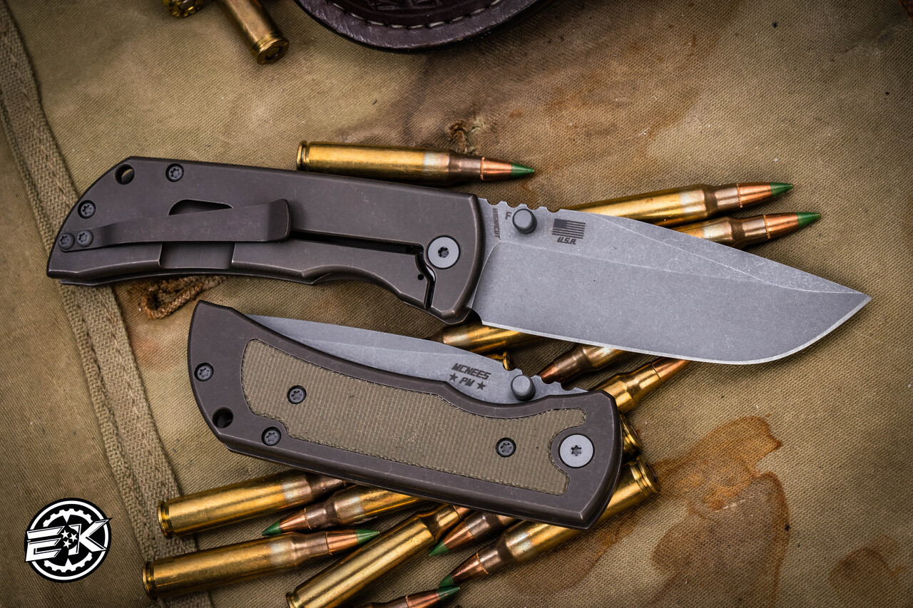 Mcnees Knives Mac 2 Atomic Bronze Titanium Micarta Inlay 3.5" MagnaCut ...