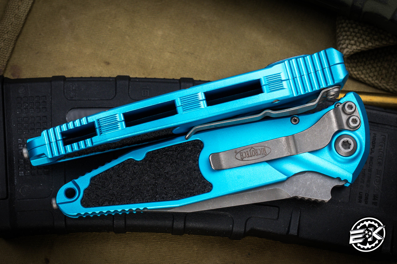 Microtech Socom Elite Automatic Folding Knife Turquoise 4 Clip Point
